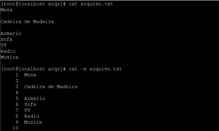Comando cat - Sistema Linux